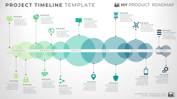 15 Phase Creative Slide | Project Timeline Templates &VerticalSeparator ...